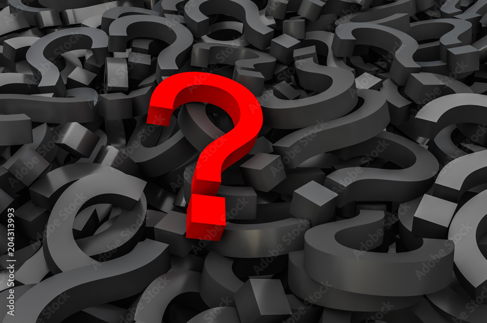 Red Question Marks With Black Background