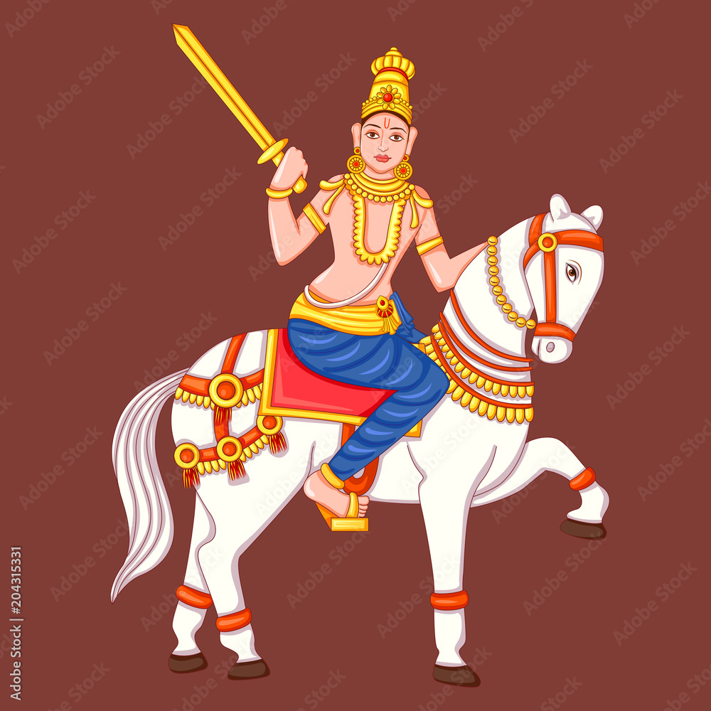 Statue of Indian Lord Kalki Sculpture Stock Vector | Adobe Stock