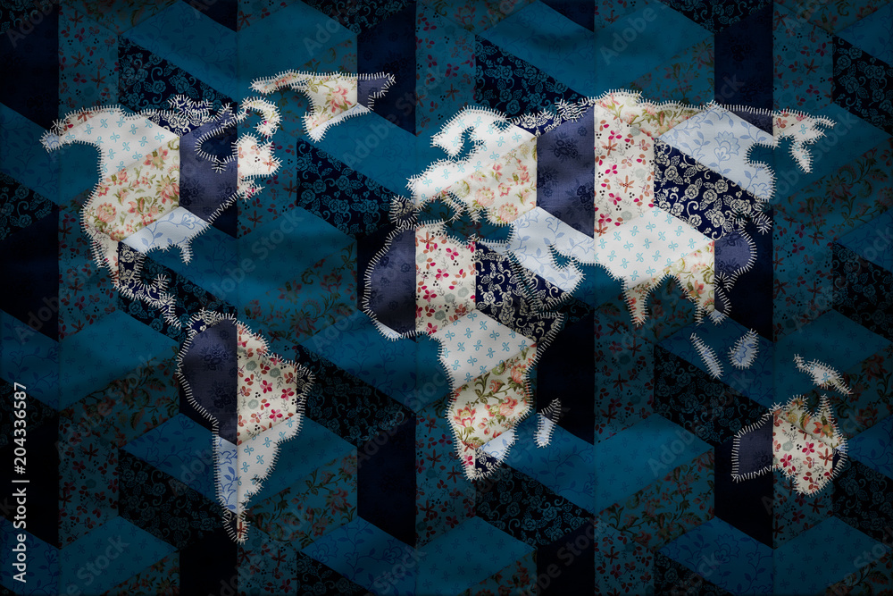 Patchwork Texture Tiles Background Design Effect Wallpaper HD Fabric ...