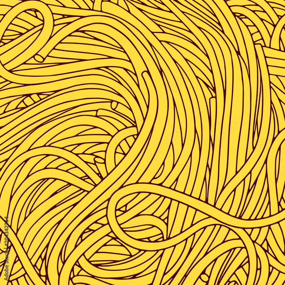 Hand drawn noodle vector background Stock Vector | Adobe Stock