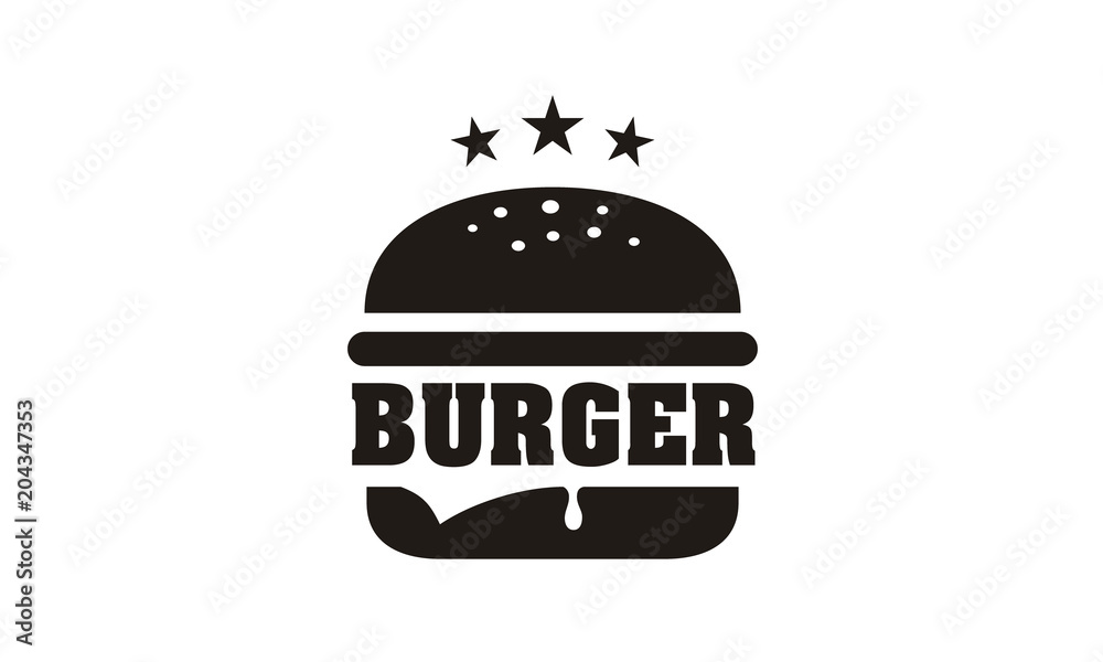 Vintage Retro Cheese Burger Hamburger Patty logo design inspiration ...