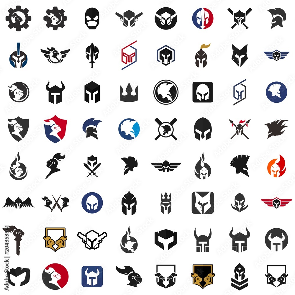 Helmet of Knight logo. Armor icon. Warrior symbol. Vector eps 08. Stock ...