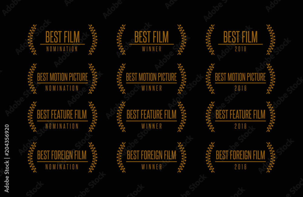 Movie award best feature film motion picture nomination winner vector ...
