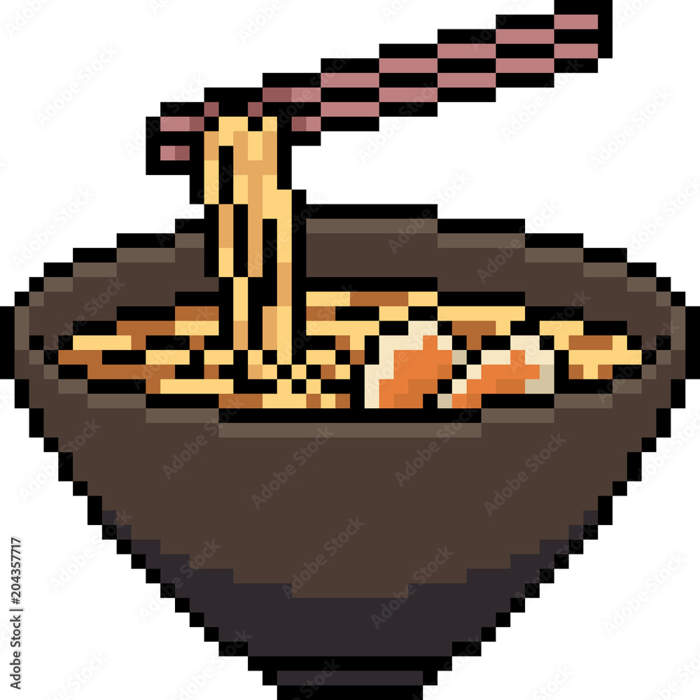 vector pixel art ramen noodle Stock Vector | Adobe Stock