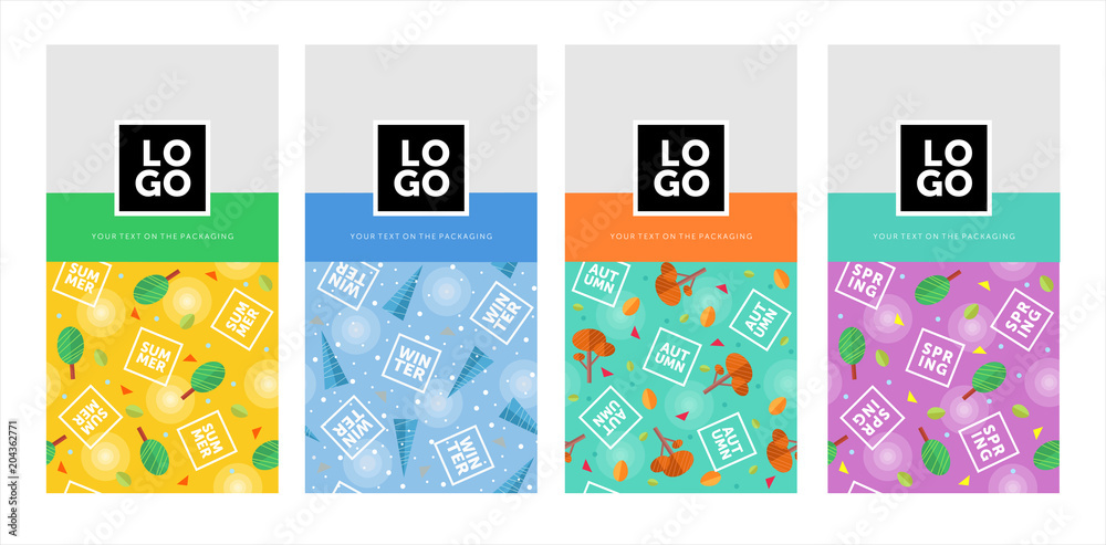 design of packaging and labels, different vector backgrounds for boxes ...