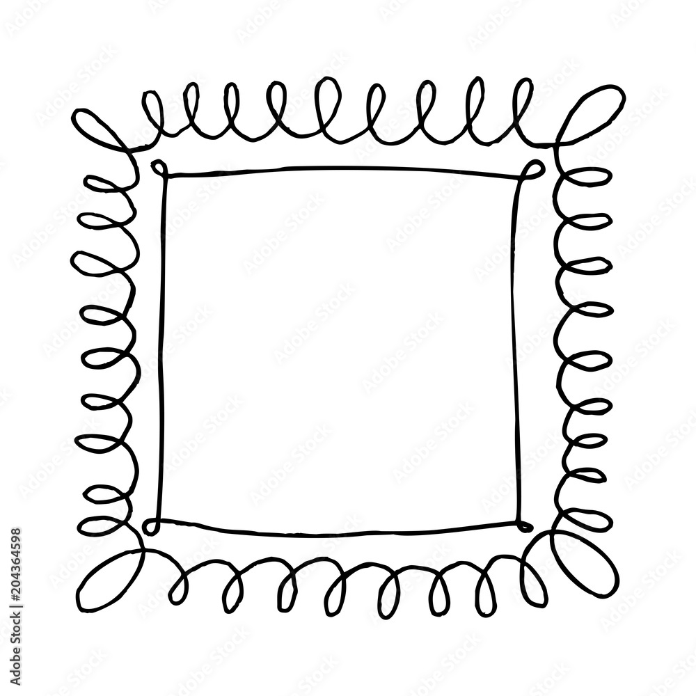 Hand sketched decorative swirly frame vector illustration Stock Vector ...