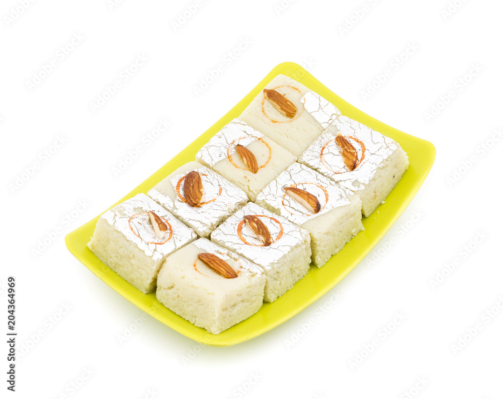 Indian Sweet Food Badam Barfi Also Know As Mithai, barfee, Mawa Barfi ...