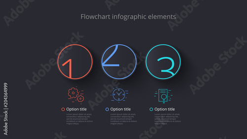 Grafika wektorowa Stock: Business process chart infographics with 3 ... Grafika wektorowa Stock: Business process chart infographics with 3 ...