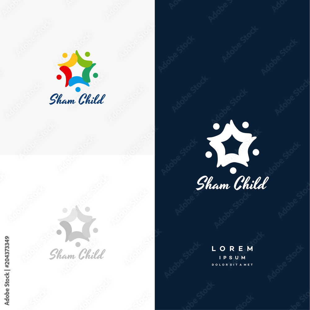 Child Dream logo designs concept vector, Star Group logo designs, Sham ...