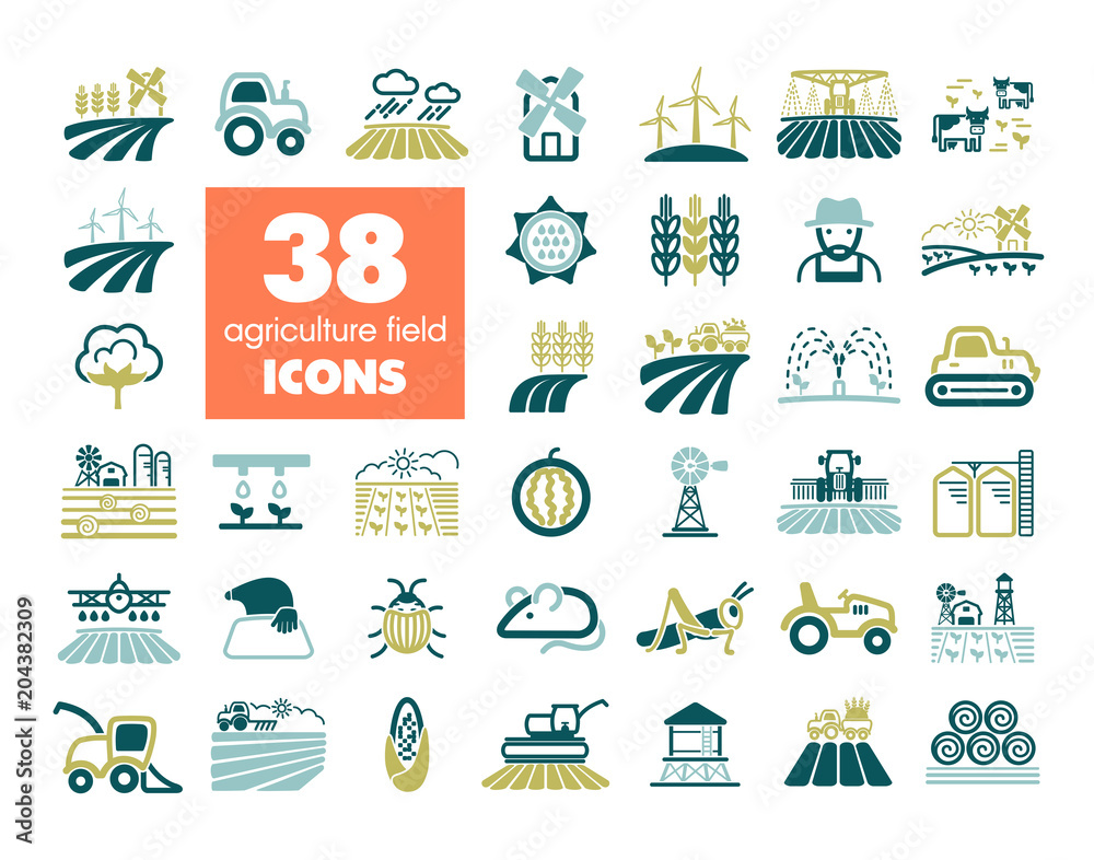 Farm Field icon. Agriculture sign Stock Vector | Adobe Stock