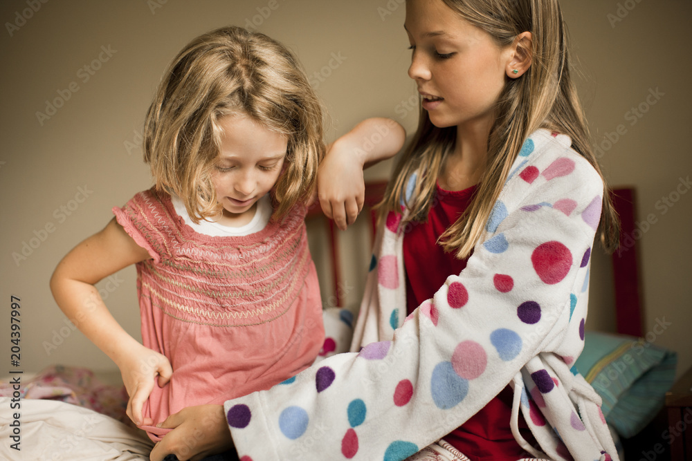 Daughter Getting Dressed