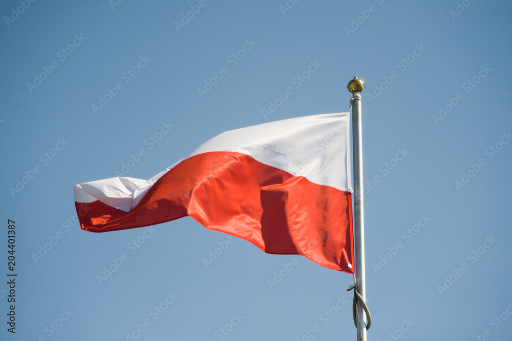 flaga Polski Polska Rzeczpospolita Polska Stock Photo | Adobe Stock