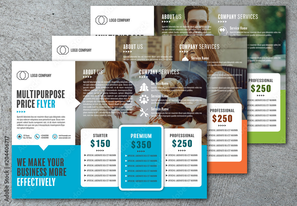 Business Services Price Flyer Layout Stock Template | Adobe Stock
