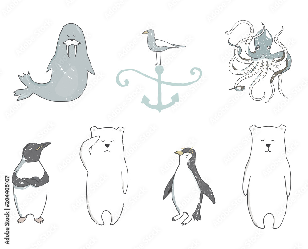 Polar Bear On Iceberg Cartoon Clipart