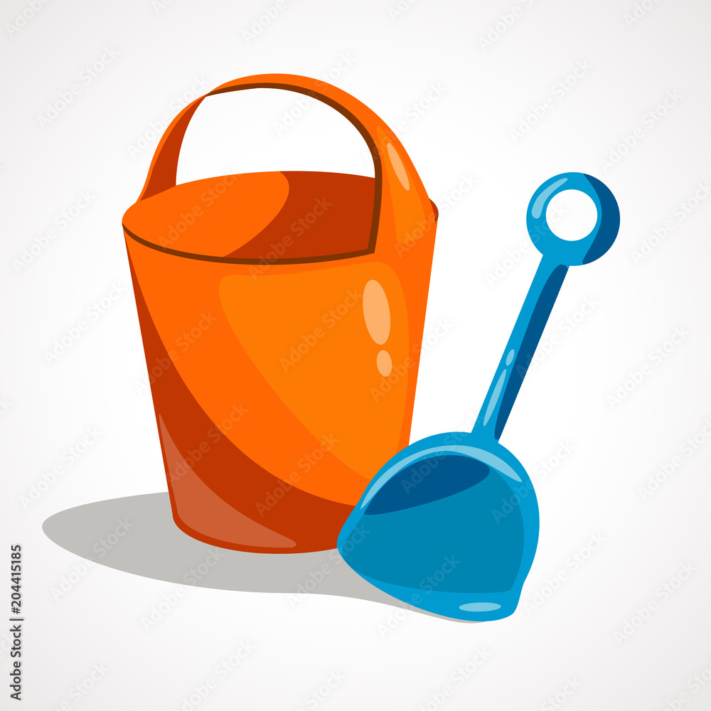 Cartoon bucket and scoop Stock Vector | Adobe Stock