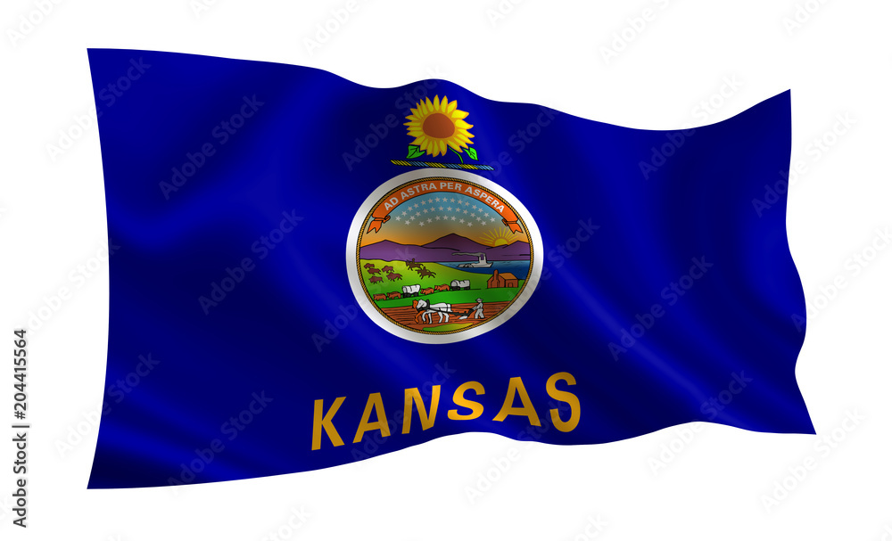 Flag of the state Kansas. A series of "flags of the United States of ...