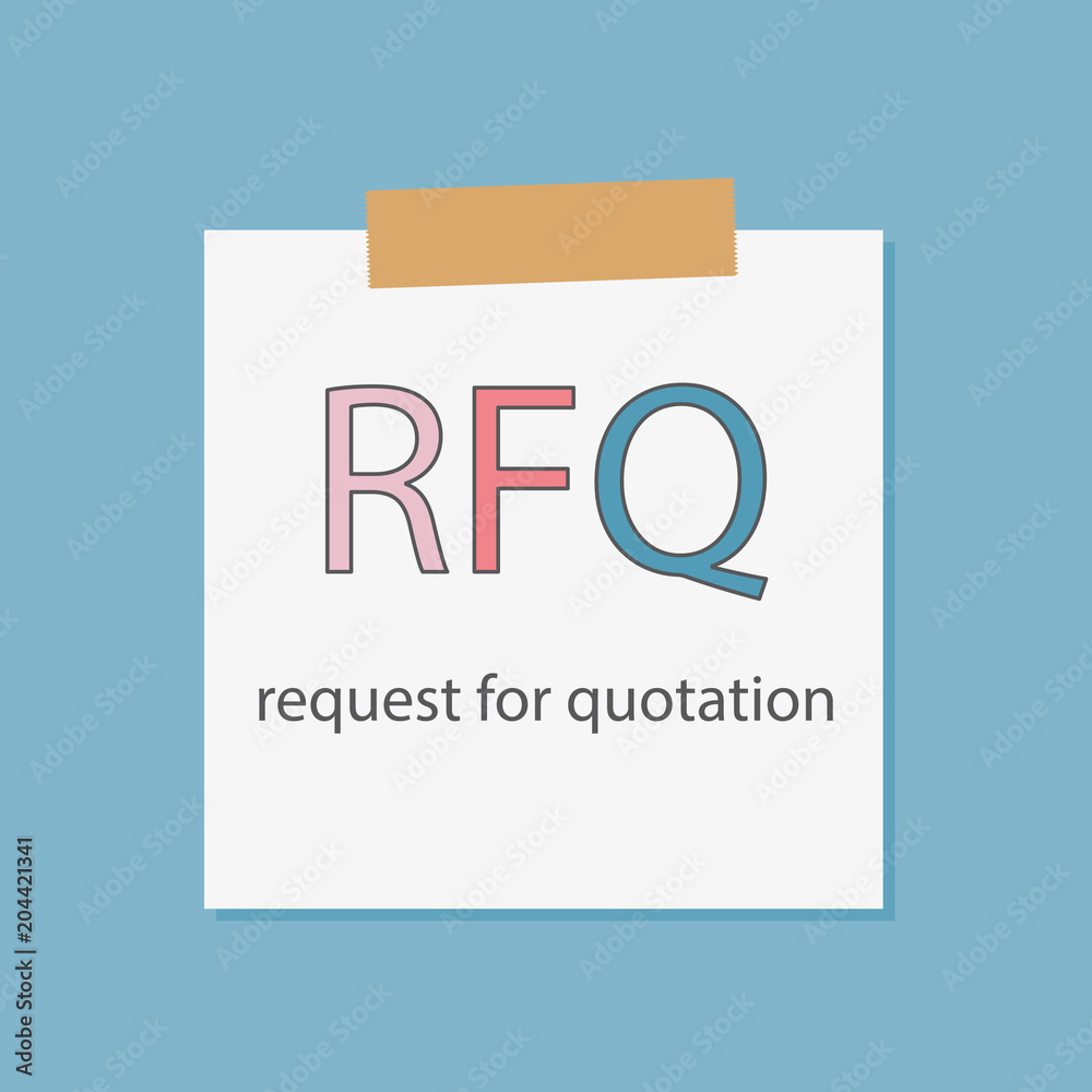 RFQ Request For Quotation written in a notebook paper- vector ...