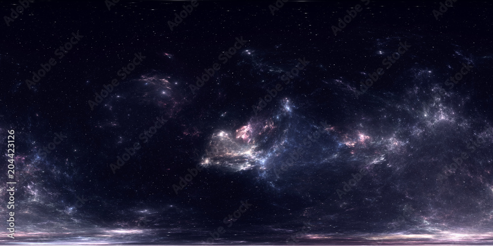 360 degree space nebula panorama, equirectangular projection ...
