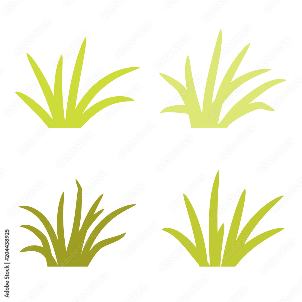 Set of grass tufts, clip art, transparent background Stock Vector ...