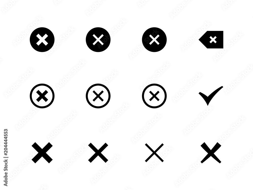 Wrong mark icons, x mark, grunge cross marks Stock Vector | Adobe Stock
