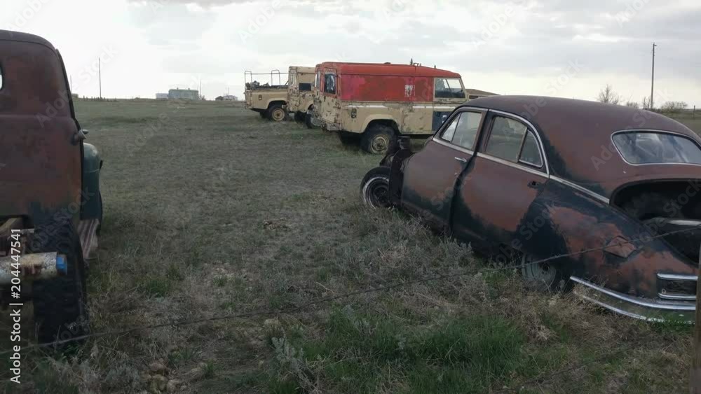Abandoned Rusty Cars and Military Land Rovers Stock ビデオ | Adobe Stock