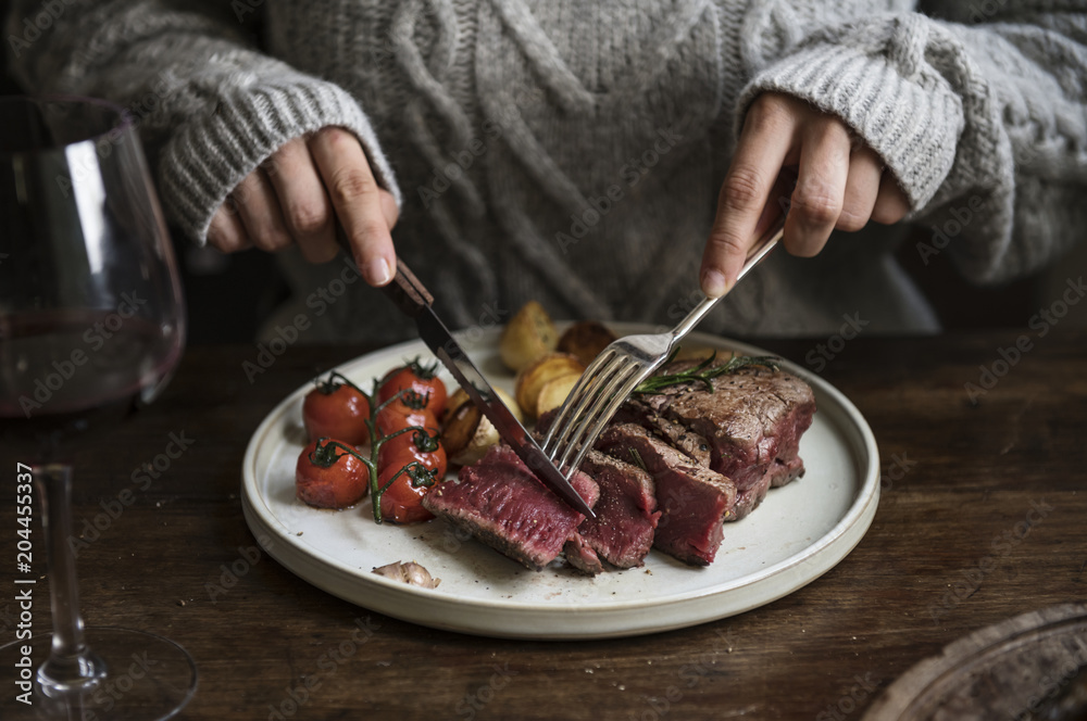 Beef fillet dinner food photography recipe idea Stock Photo | Adobe Stock