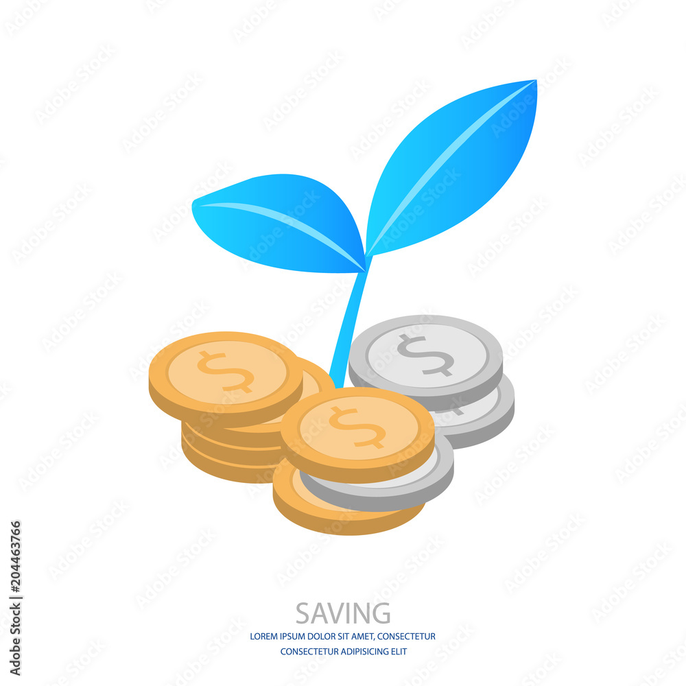 money saving abstract design isolate on white background. Stock Vector ...
