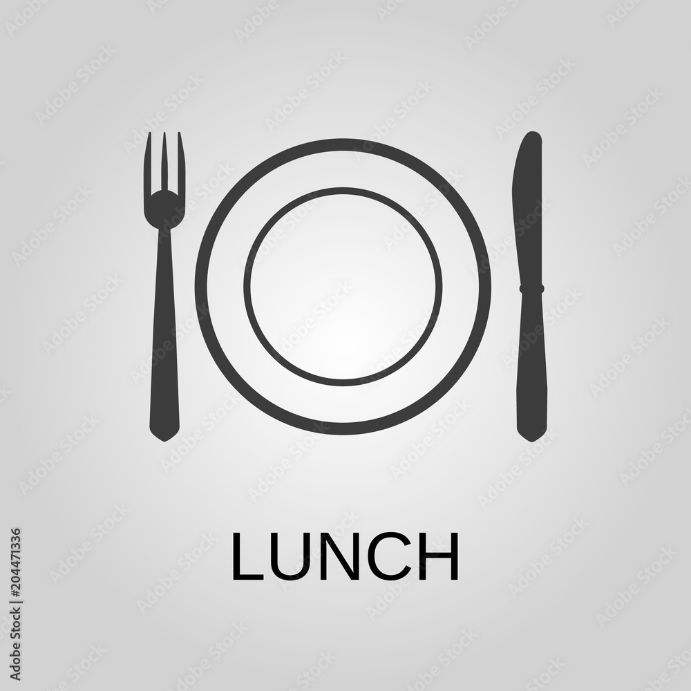 Lunch icon. Lunch symbol. Flat design. Stock - Vector illustration ...