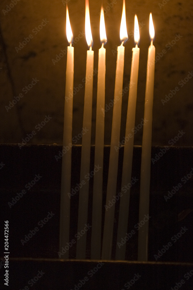 Holy candles lights in the Church of the Holy Sepulchre Stock Photo ...