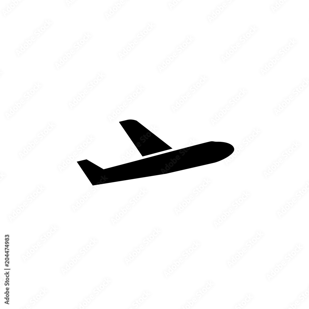 Simple plane sign back isolated icon illustration Stock Vector | Adobe ...
