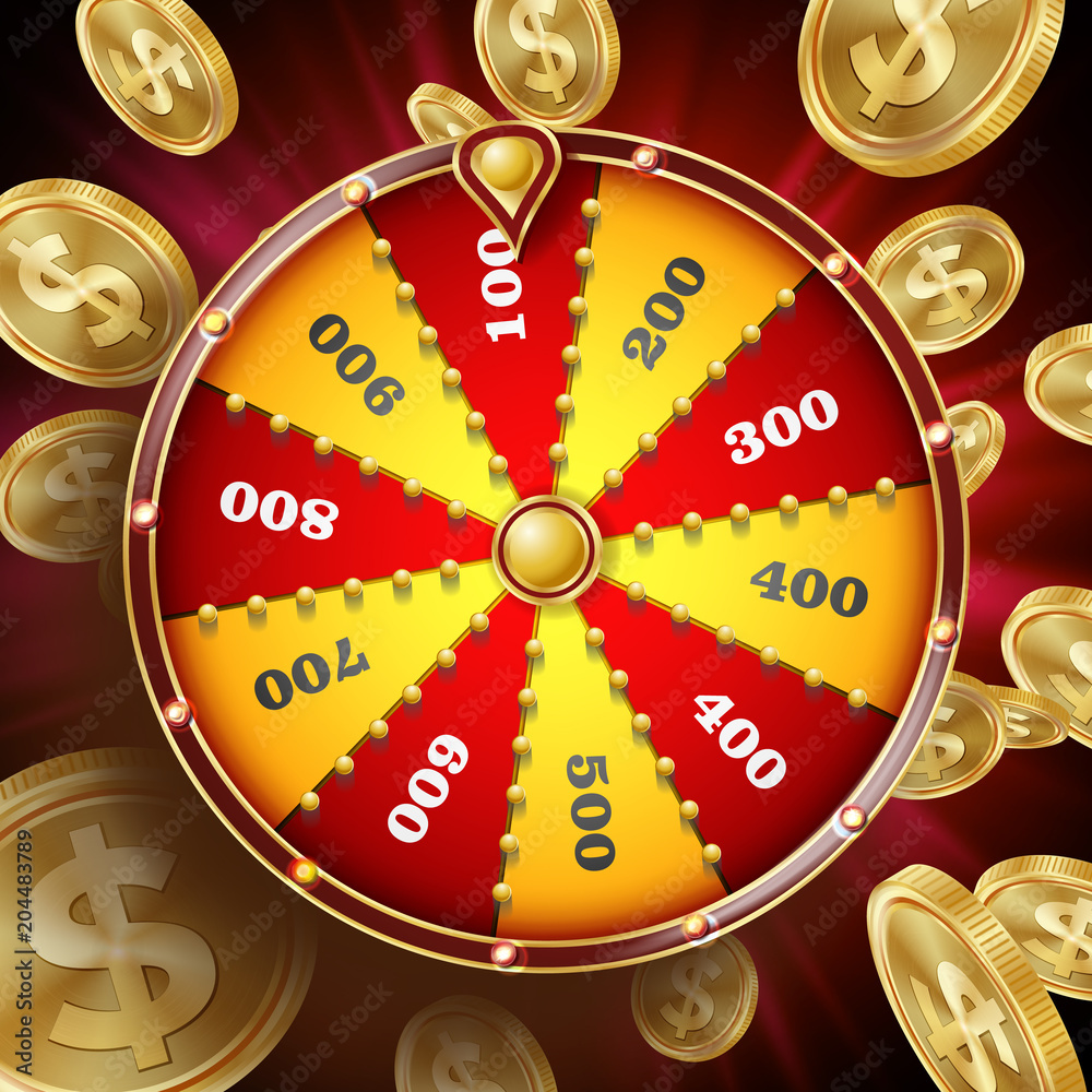 Wheel Of Fortune Design Vector. Win Fortune Roulette 3d Victory Object ...