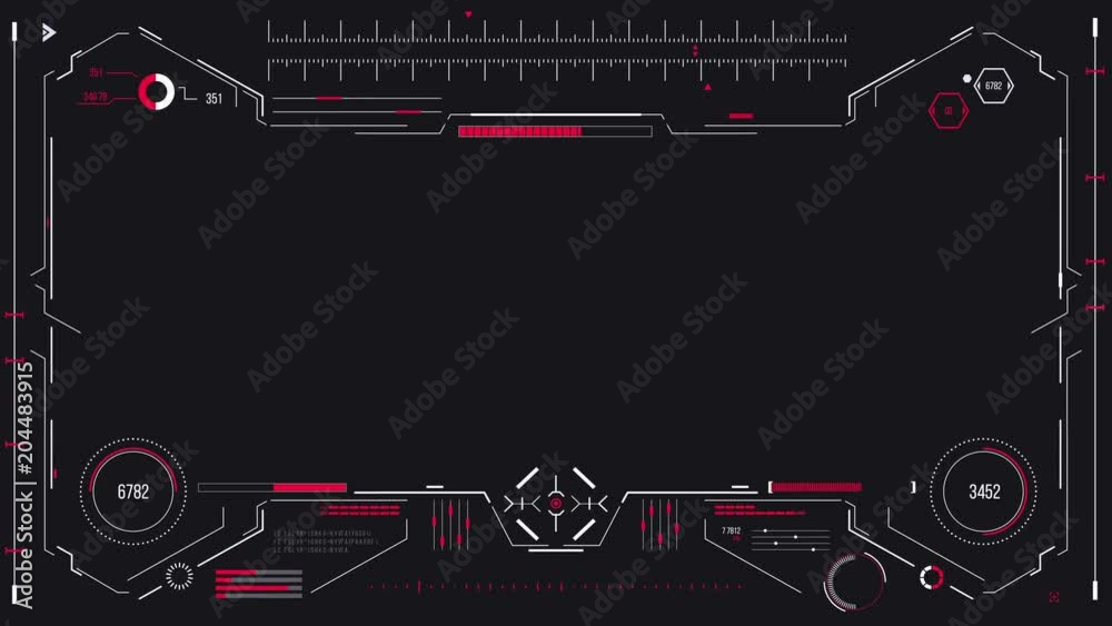 Futuristic user interface with HUD and infographic elements. Looped ...