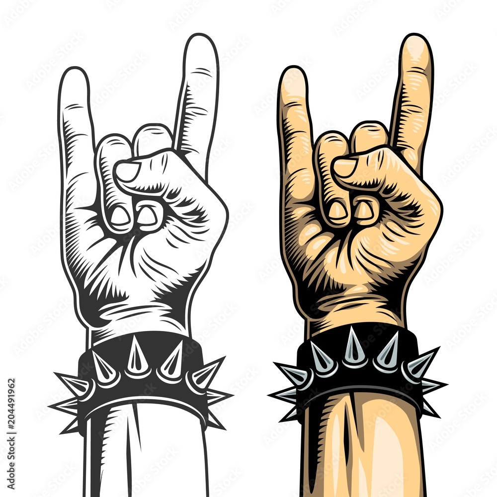 Hand in rock sign. Stock Vector | Adobe Stock