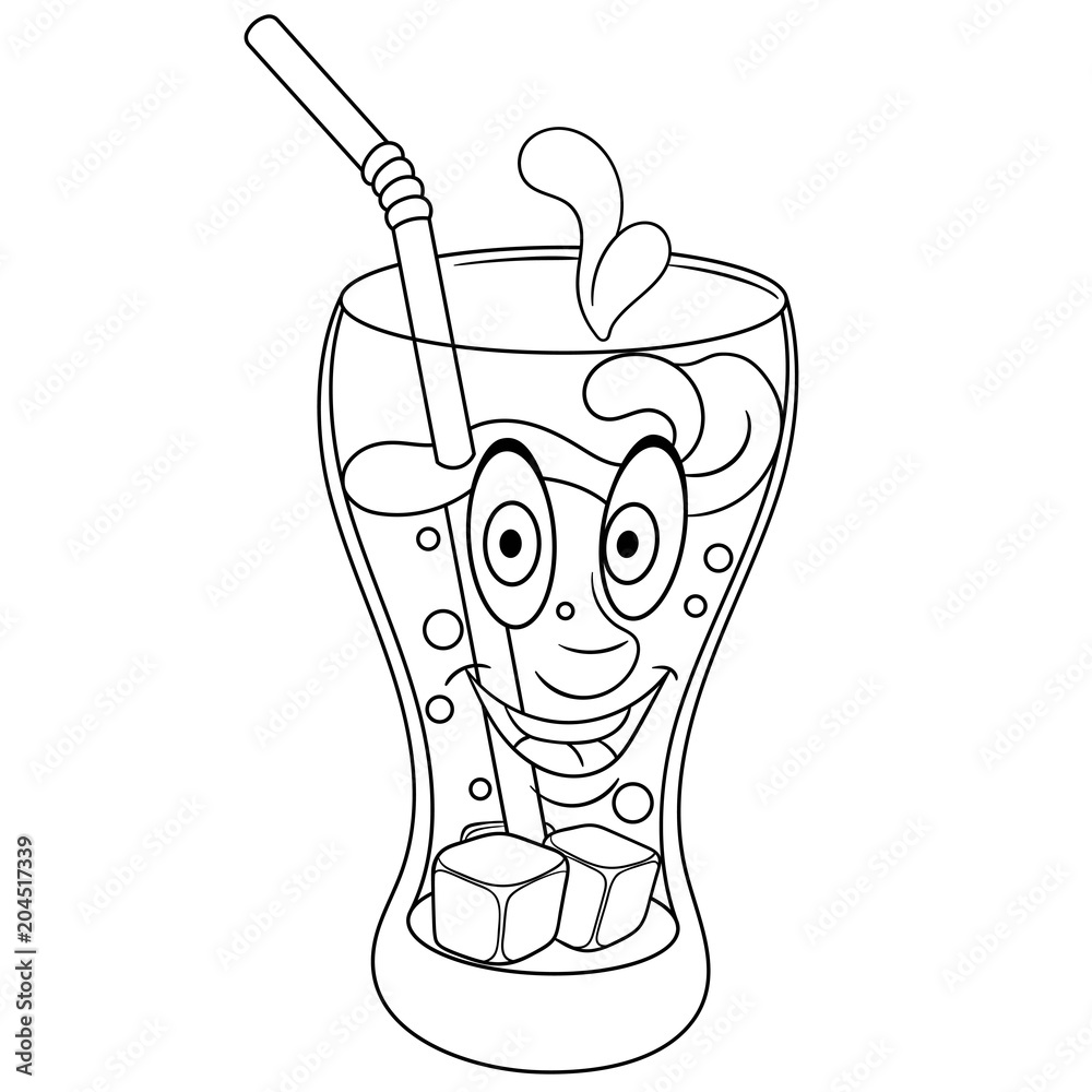 Glass Cup Coloring Page Sketch Coloring Page