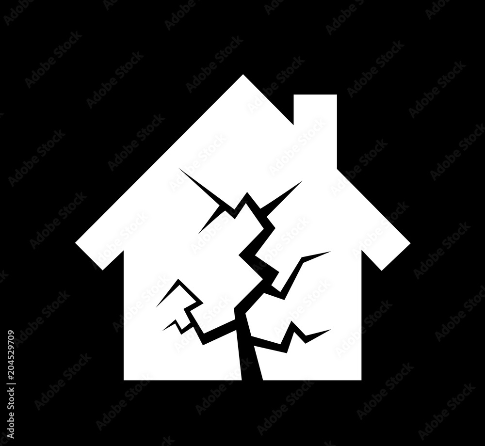 House with crack on the wall - residential building in bad and poor ...