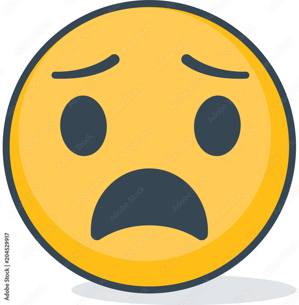 Isolated scared emoticon. Isolated emoticon. Stock Vector | Adobe Stock