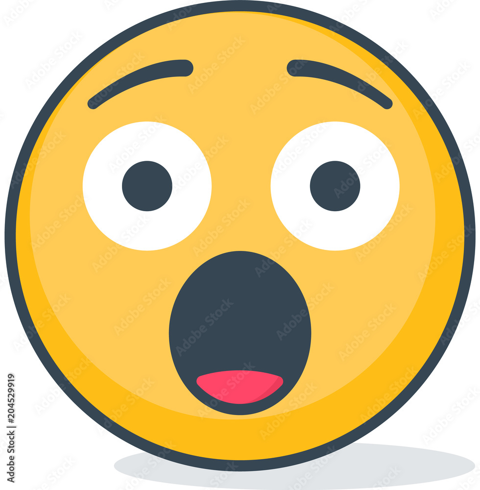 Isolated scared emoticon. Isolated emoticon. Stock Vector | Adobe Stock