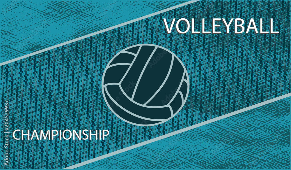 Volleyball Championship - ball on grunge background - art vector ...