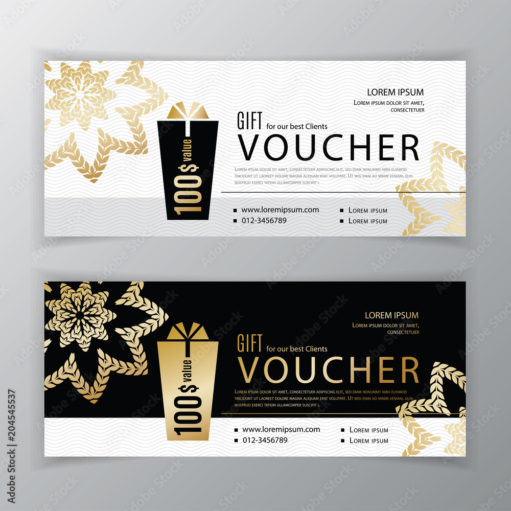 Vector gift voucher template. Universal flyer for business. Clean ...