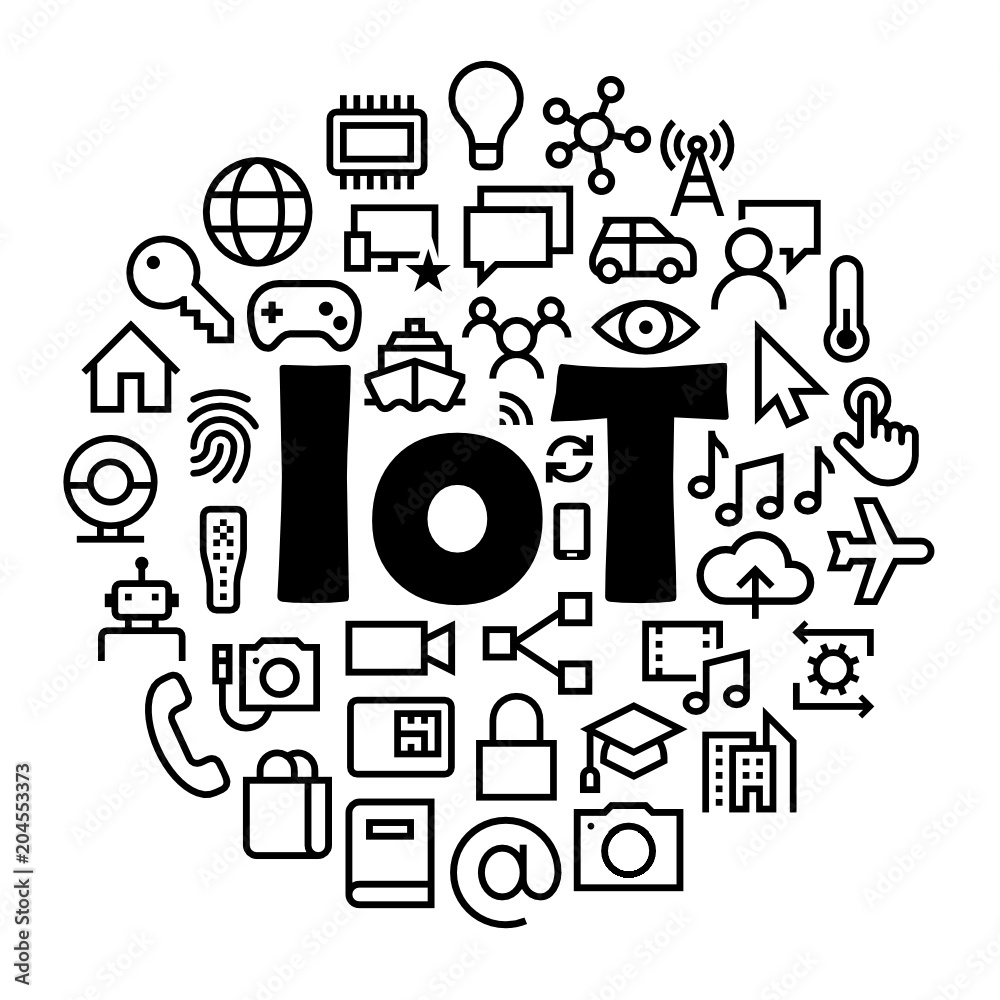 IoT (INTERNET OF THINGS) symbols in circle Stock Vector | Adobe Stock