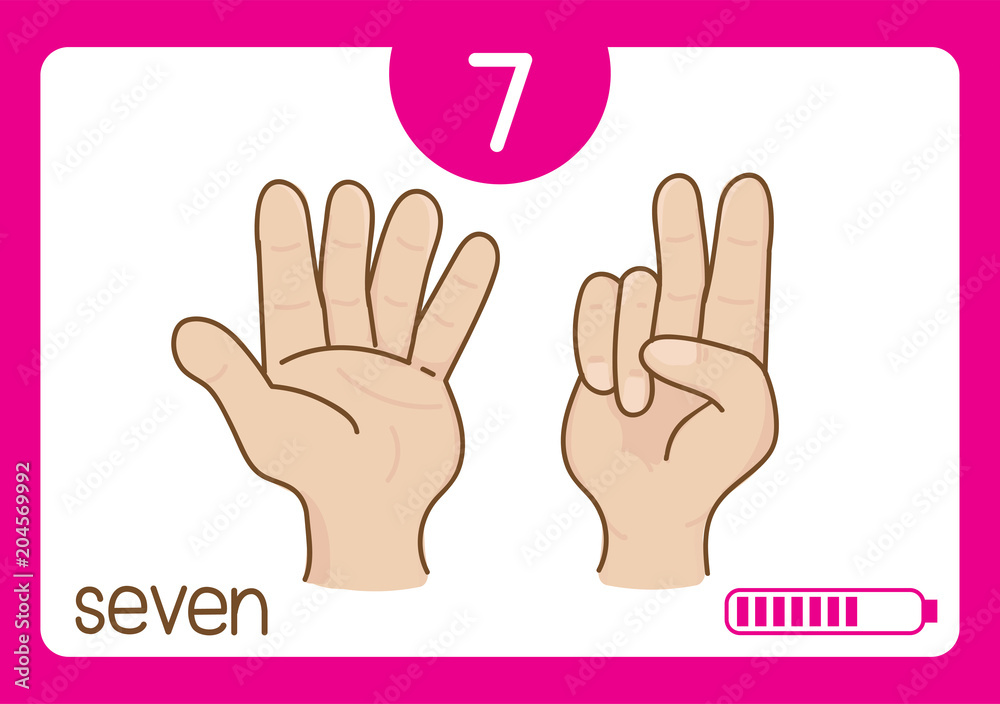 Flashcard number-7 Stock Vector | Adobe Stock