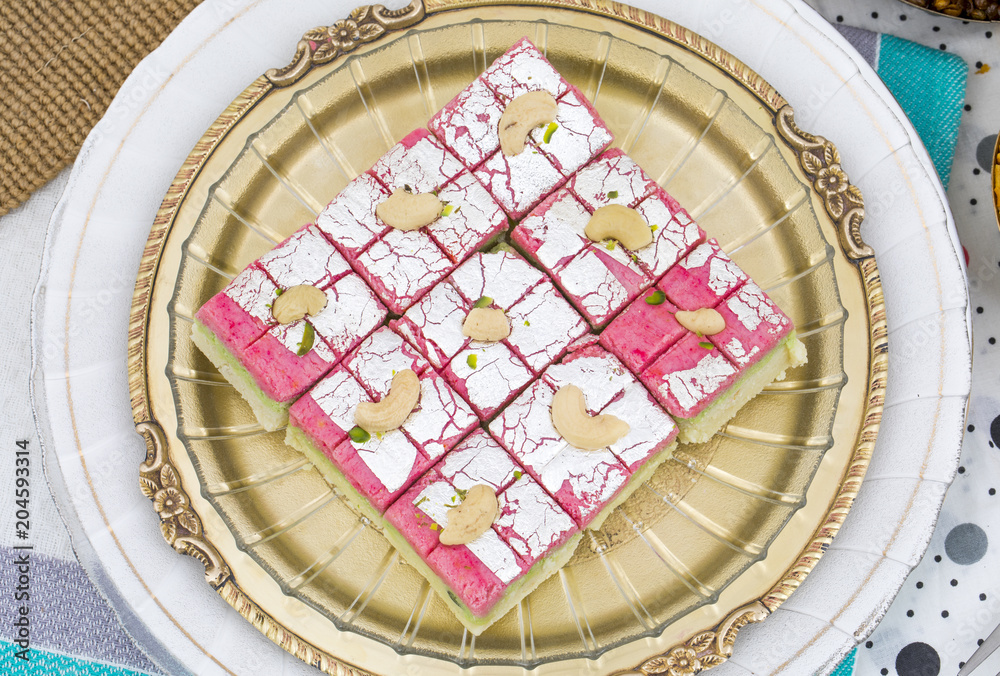 Indian Sweet Dryfruit Barfi Also Know As Cashew barfi, Mithai, barfee ...