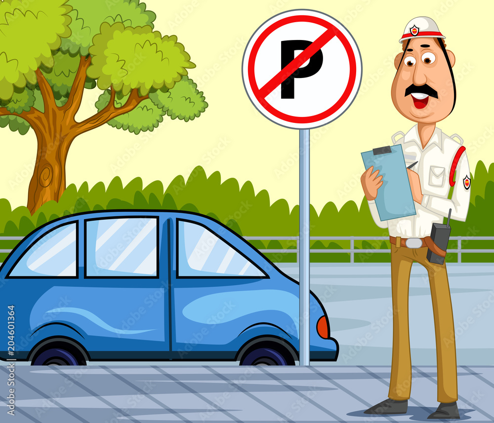 India traffic police vector illustration Stock Vector | Adobe Stock