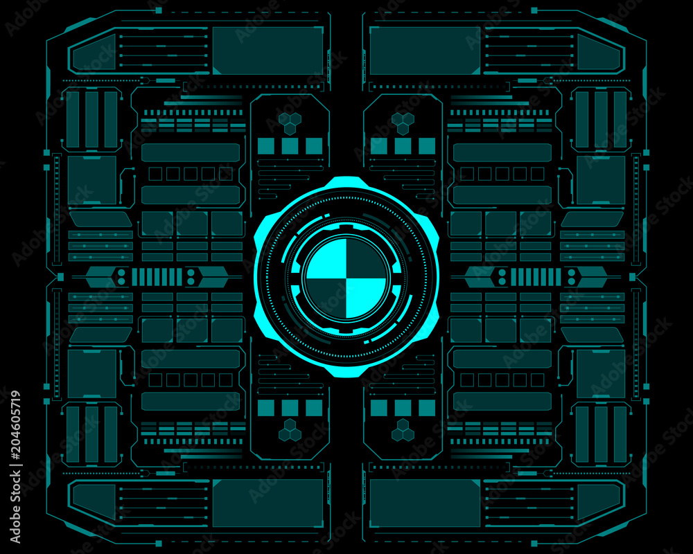 HUD Virtual Futuristic Communication Panel Vector Background. Abstract ...