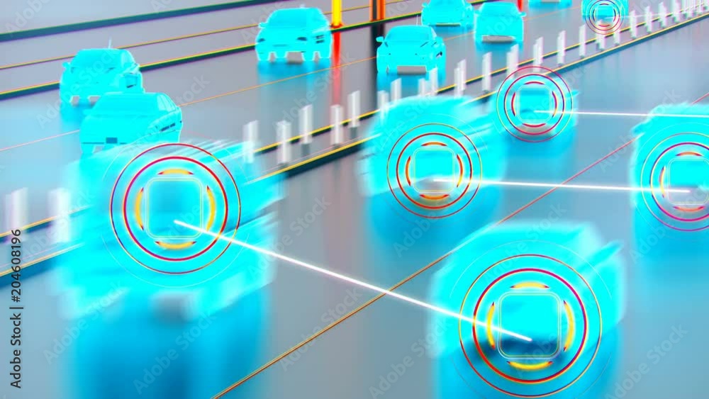 autonome transportation system concept, smart city, Internet of things ...