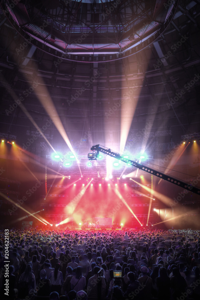 Concert with shooting on TV Stock Photo | Adobe Stock