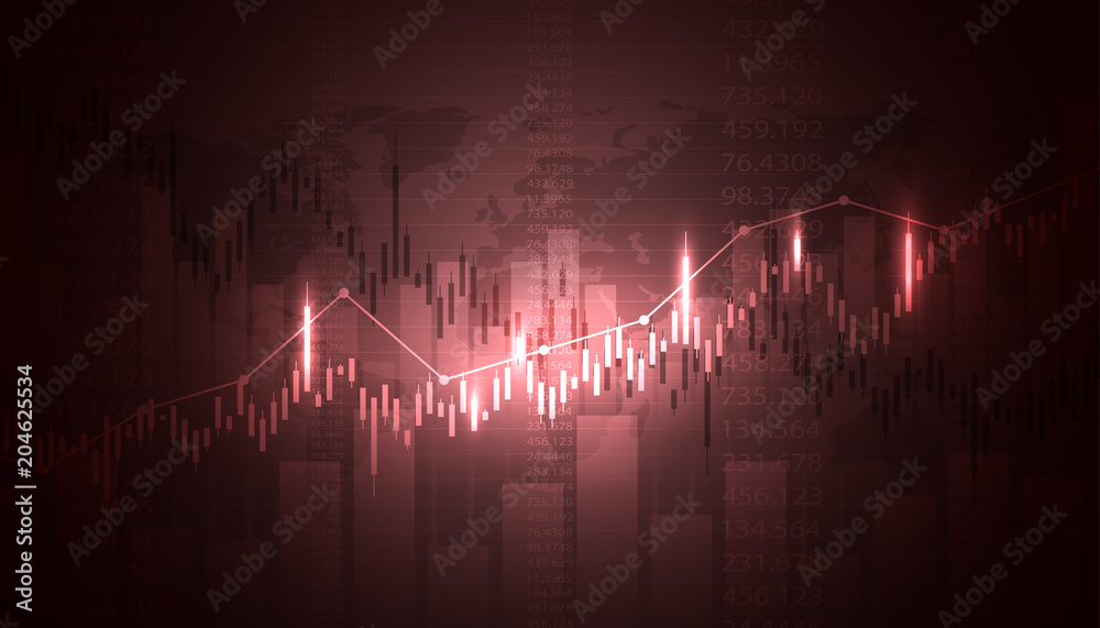 Economic graph with diagrams on the stock market, for business and ...