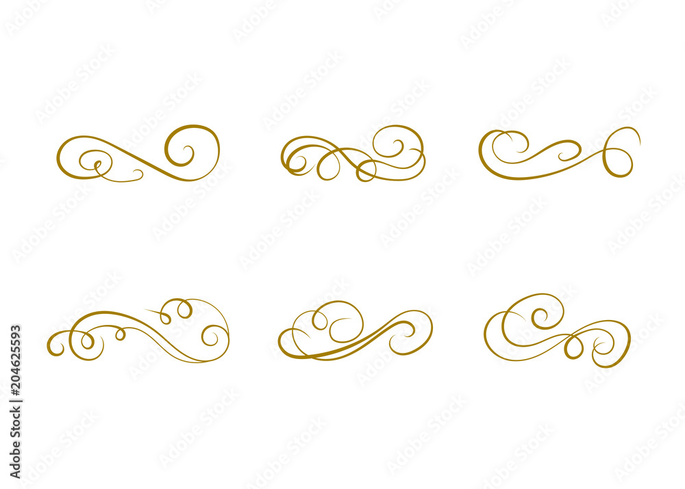 Gold Line Designs Swirls