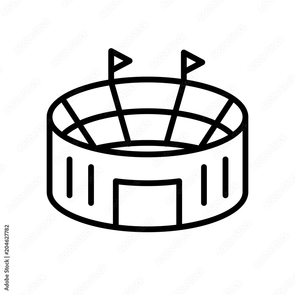 football stadium icon. simple illustration outline style sport symbol ...