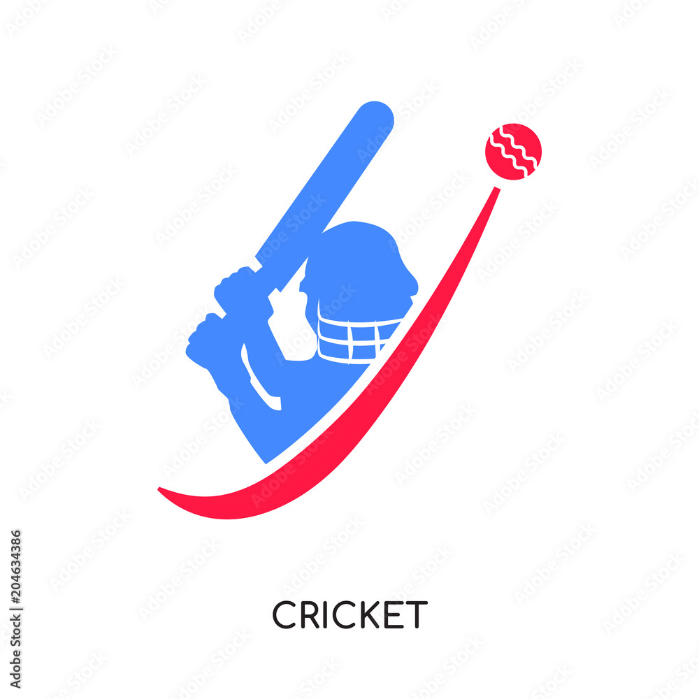 cricket logo design isolated on white background , colorful vector icon ...